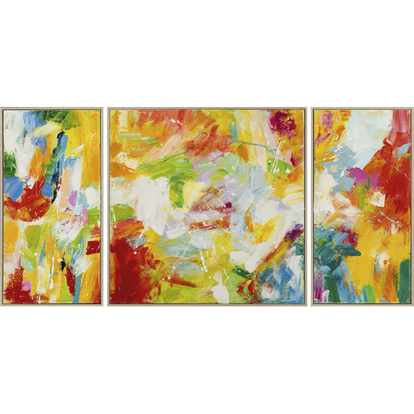 Metro Lane 3-tlg. Leinwandbild-Set Farbspektakel als Triptychon | Wayfair.de